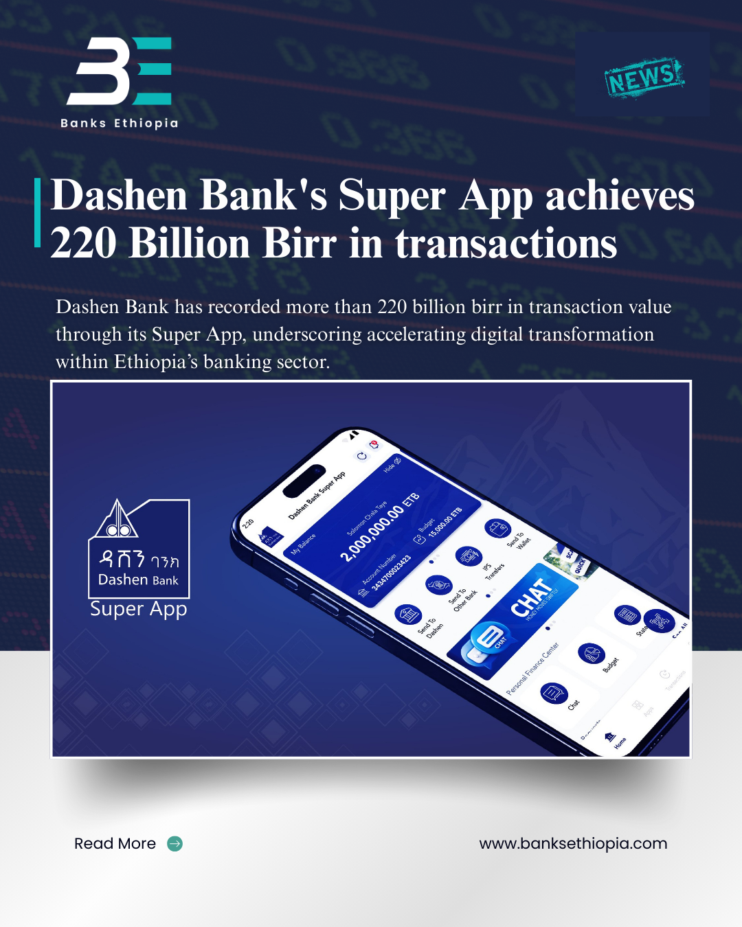 Dashen Bank's Super App achieves 220 Billion Birr in transactions ...